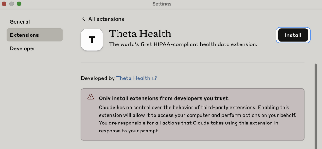 How to use Theta Health Extension in Claude Desktop? – Theta Wellness ...